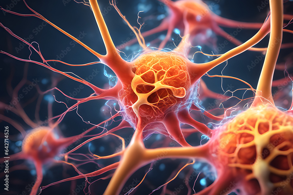 3d Image of the connections between neurons in the human brain ...