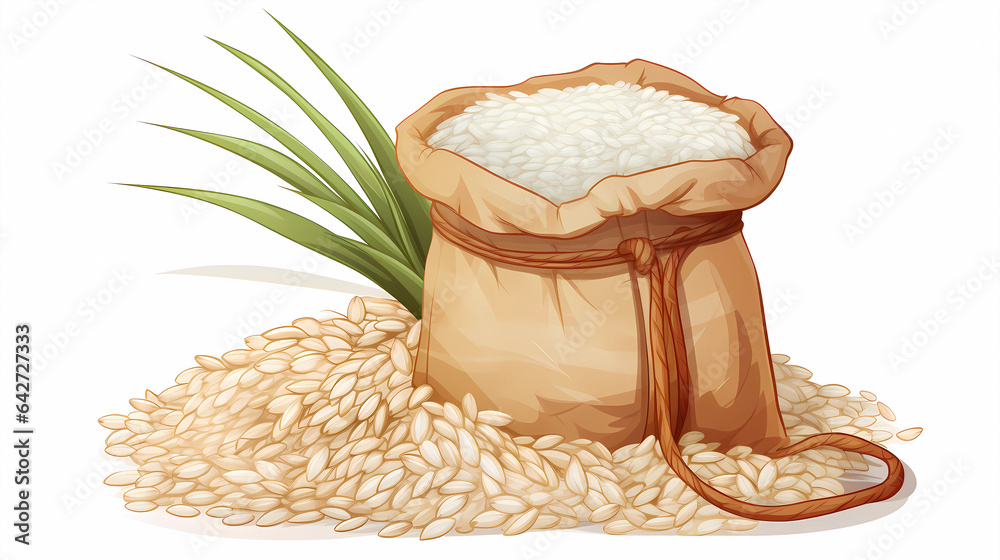 hand drawn cartoon illustration of a bag of rice Stock Illustration ...