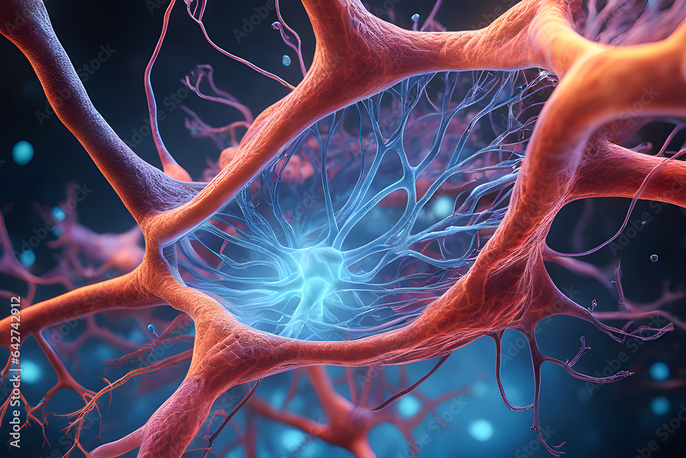 3d Image of the connections between neurons in the human brain ...