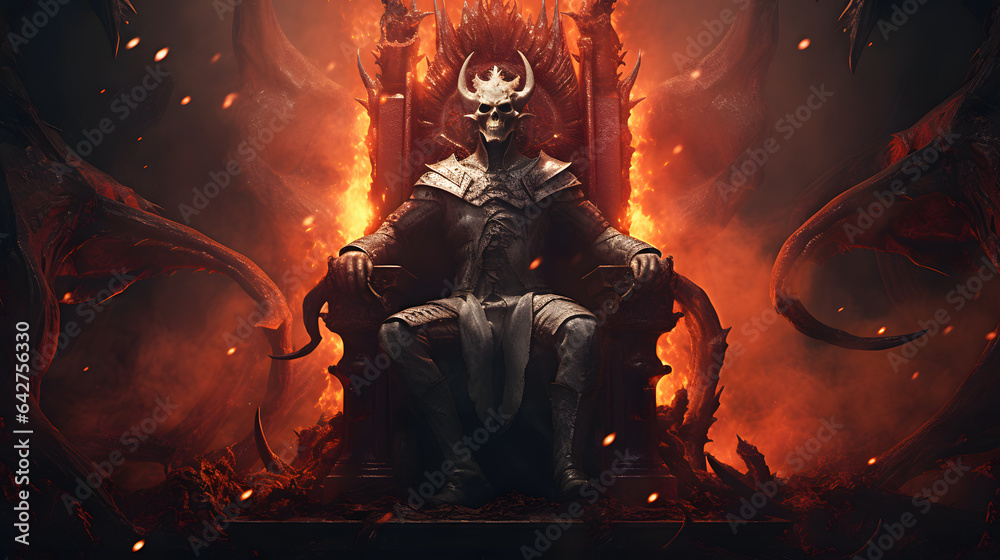 arafed image of a demonic king sitting on a throne Generative AI Stock ...