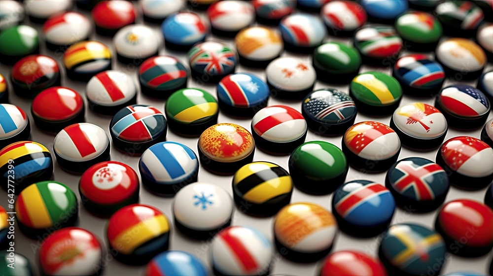 many different colored balls with the flags of europe, italy and ...