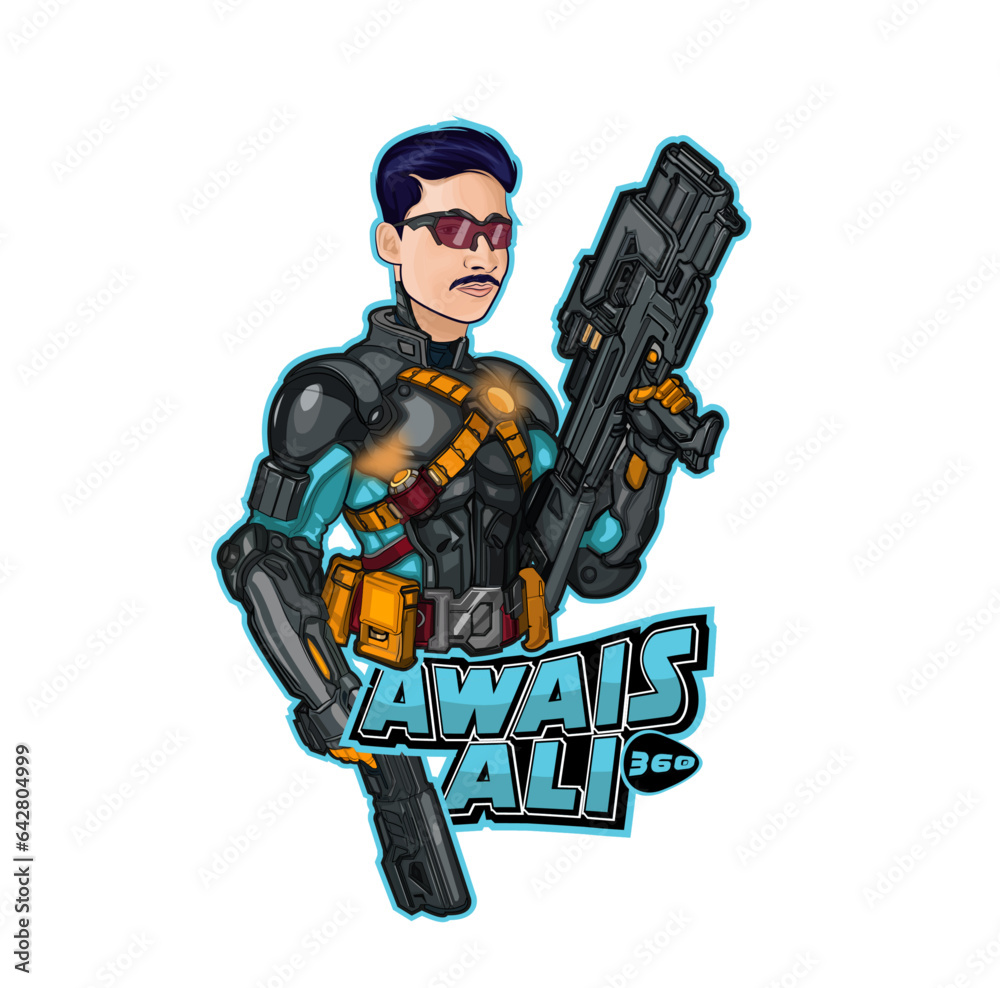 soldier with rifle, soldier with gun, cartoon, character, design ...