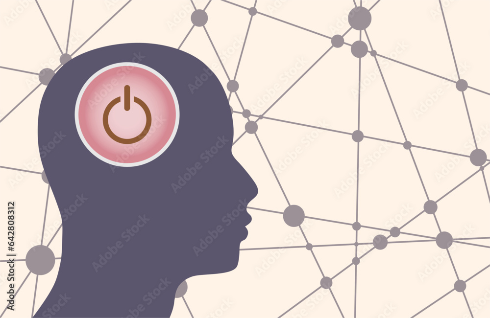 Switch button to turn on brain activity. Active mental, intellectual ...