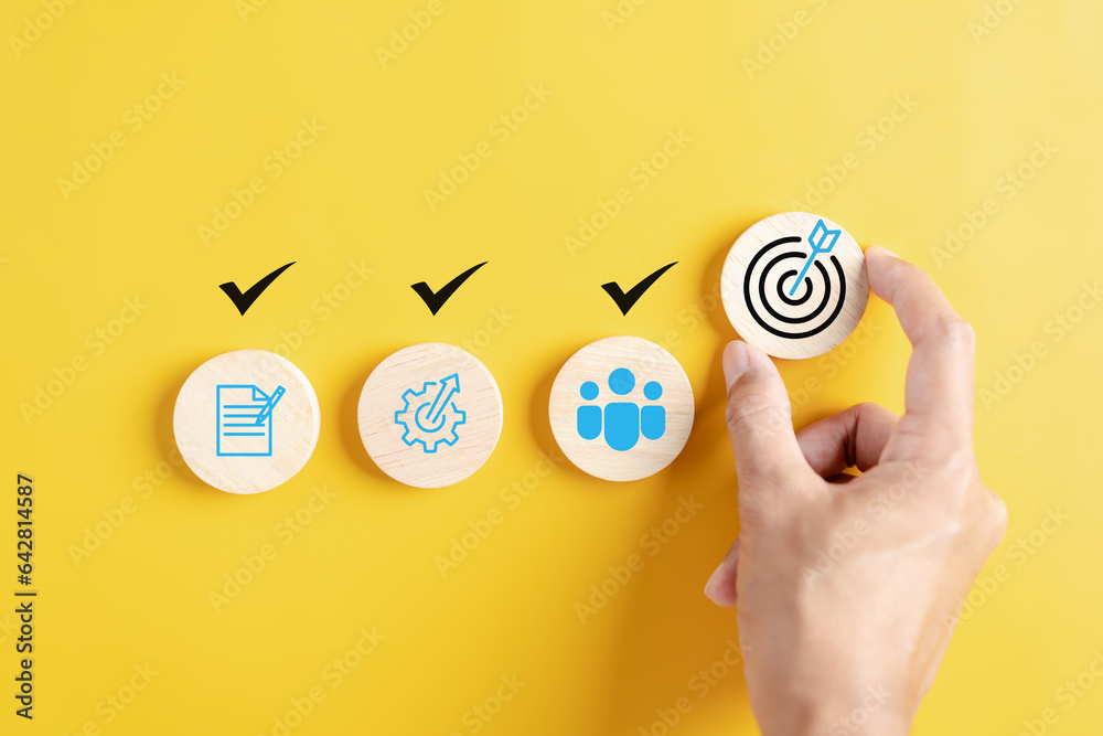 Business growth and goal target PDCA concept, planning development ...