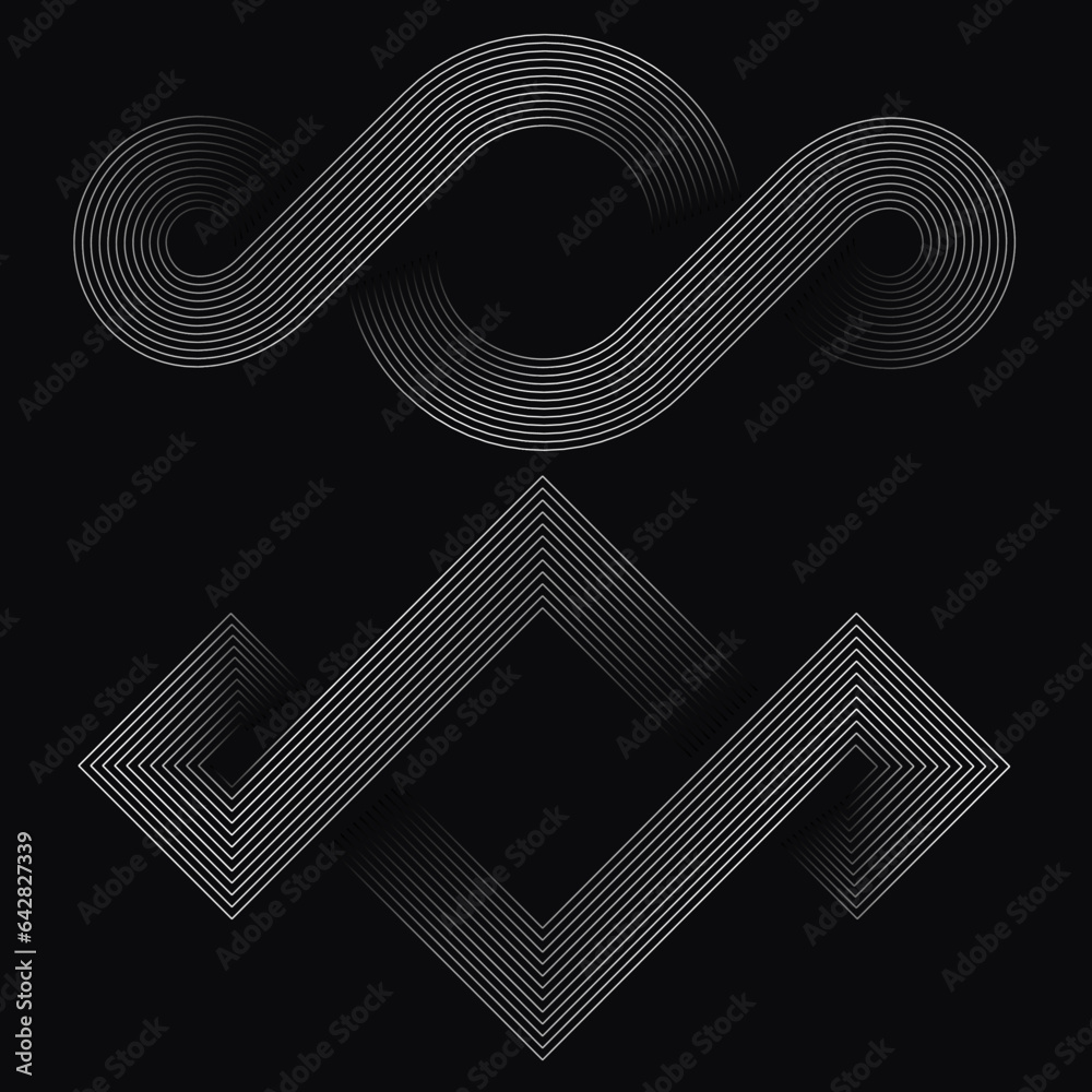 Circular wavy infinity symbol, geometric abstract design pattern from ...