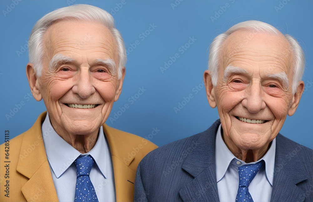 A Lifetime of Smiles: Identical twin brothers, their faces etched with ...