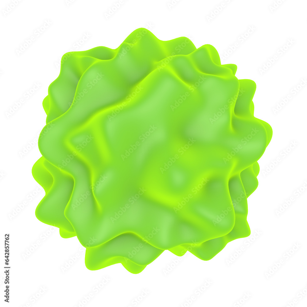 Abstract liquid figure with green texture isolated on transparent ...