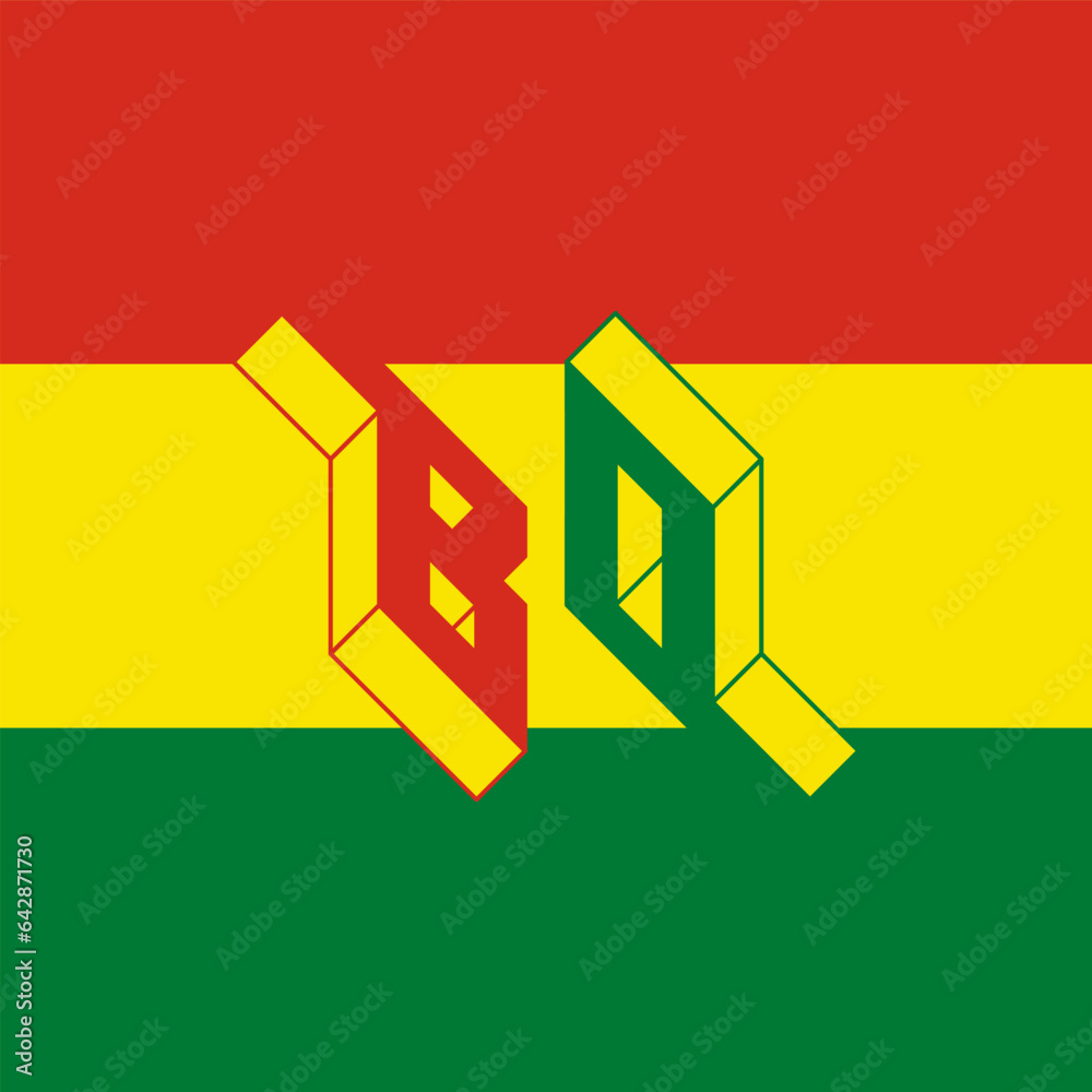 B and O - Monogram or logotype. Isometric 3d font for design. Three ...