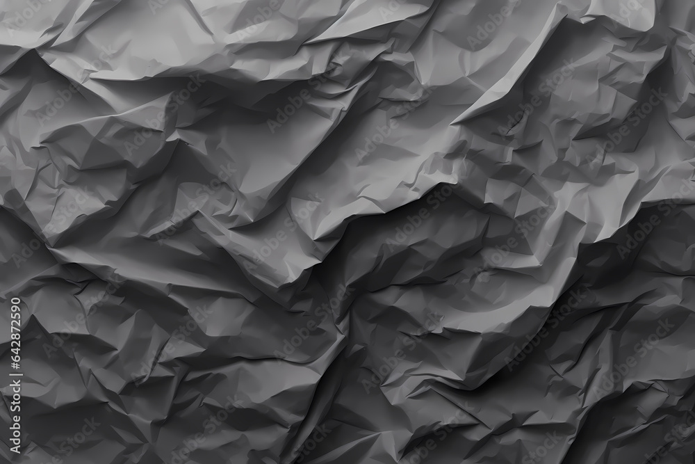 bright black background. Texture of paper with kinks and dents, old and ...