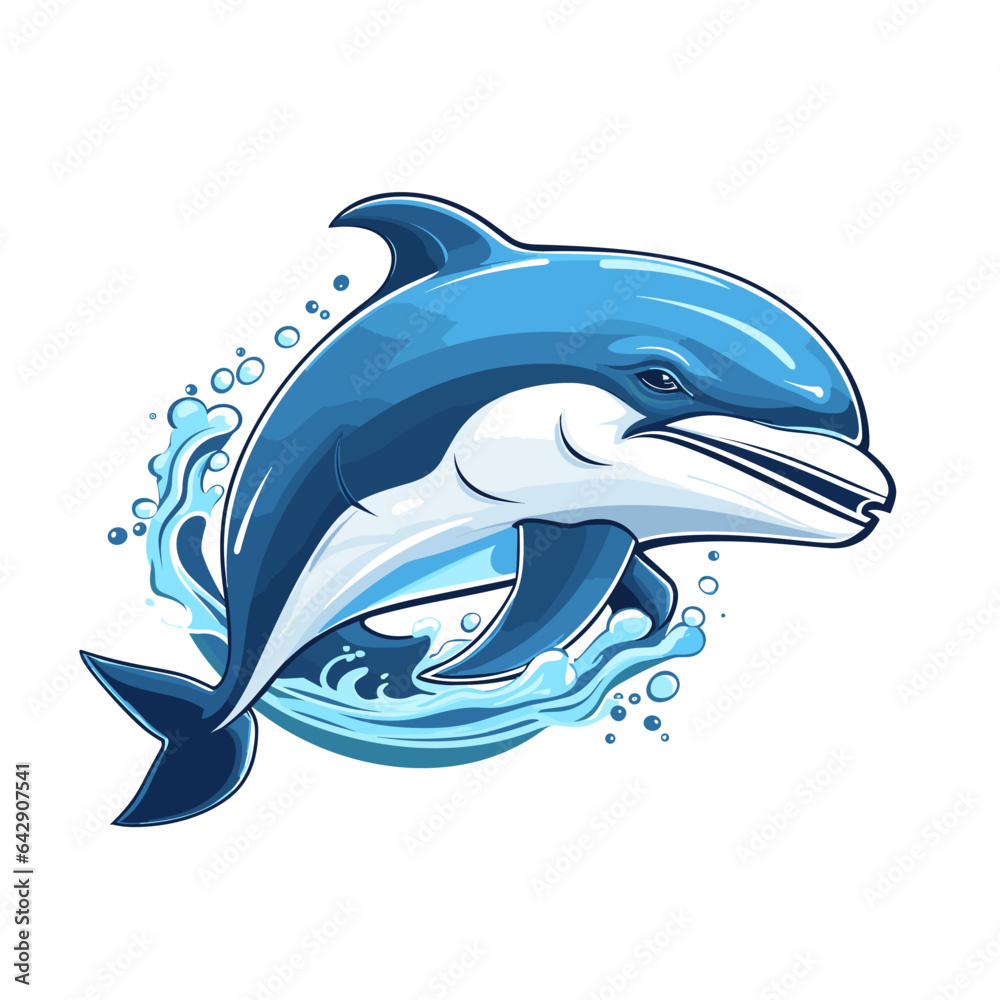 Vecteur Stock Esport vector logo beluga whale on white background side ...