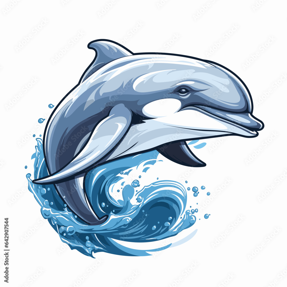 Vecteur Stock Esport vector logo beluga whale on white background side ...