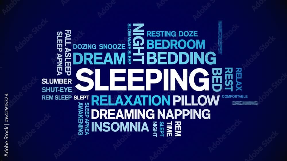 Sleeping animated tag word cloud;text design animation kinetic ...