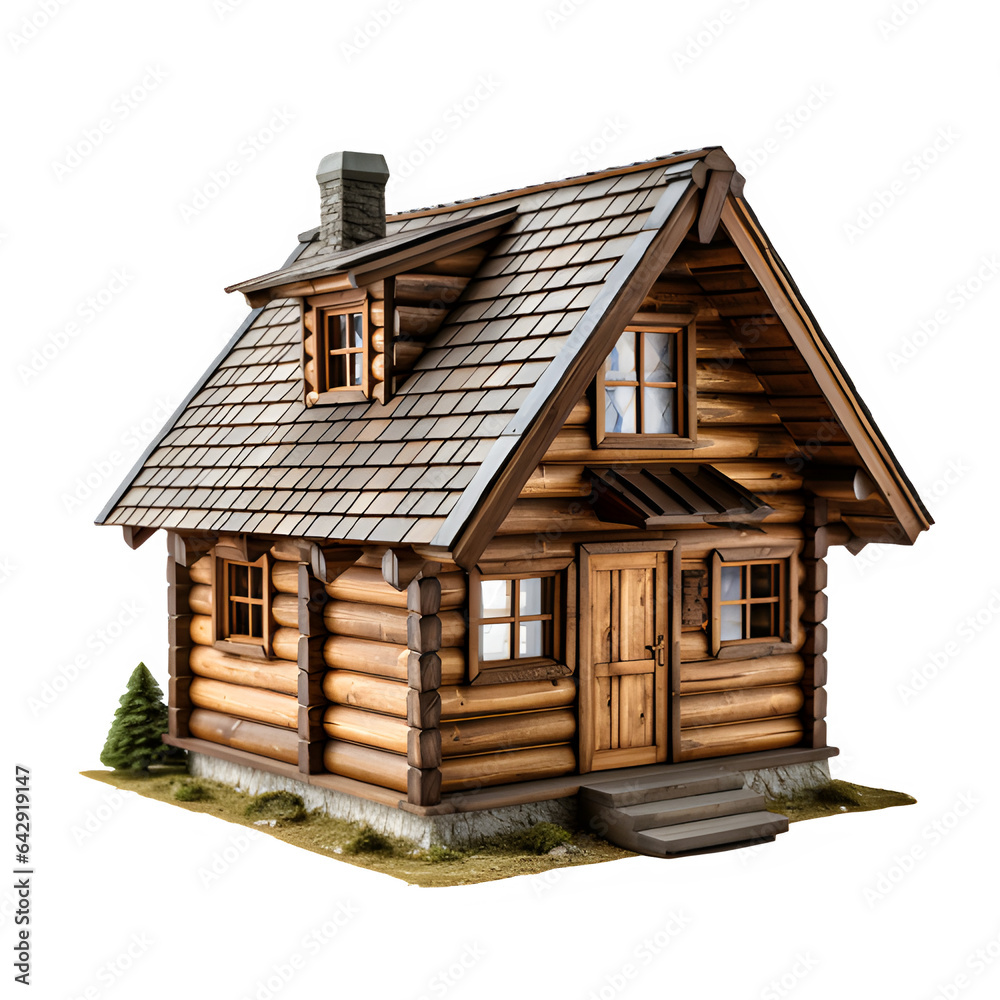 rustic wooden house isolated on transparent background ,rustic house ...