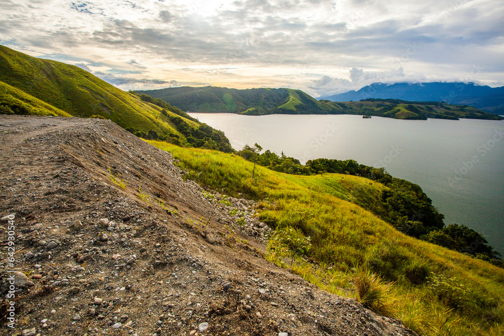 Beautiful landscape of Sentani Lake, Papua, Indonesia. Lake Sentani is ...