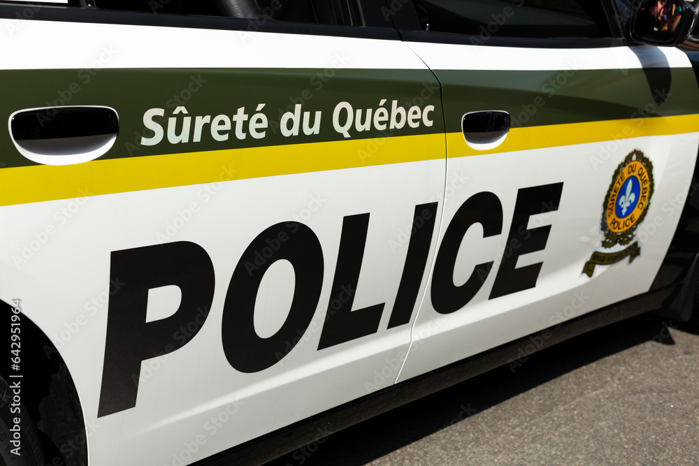 Quebec City, Quebec, Canada, September 2, 2023 - Side of Sureté du ...