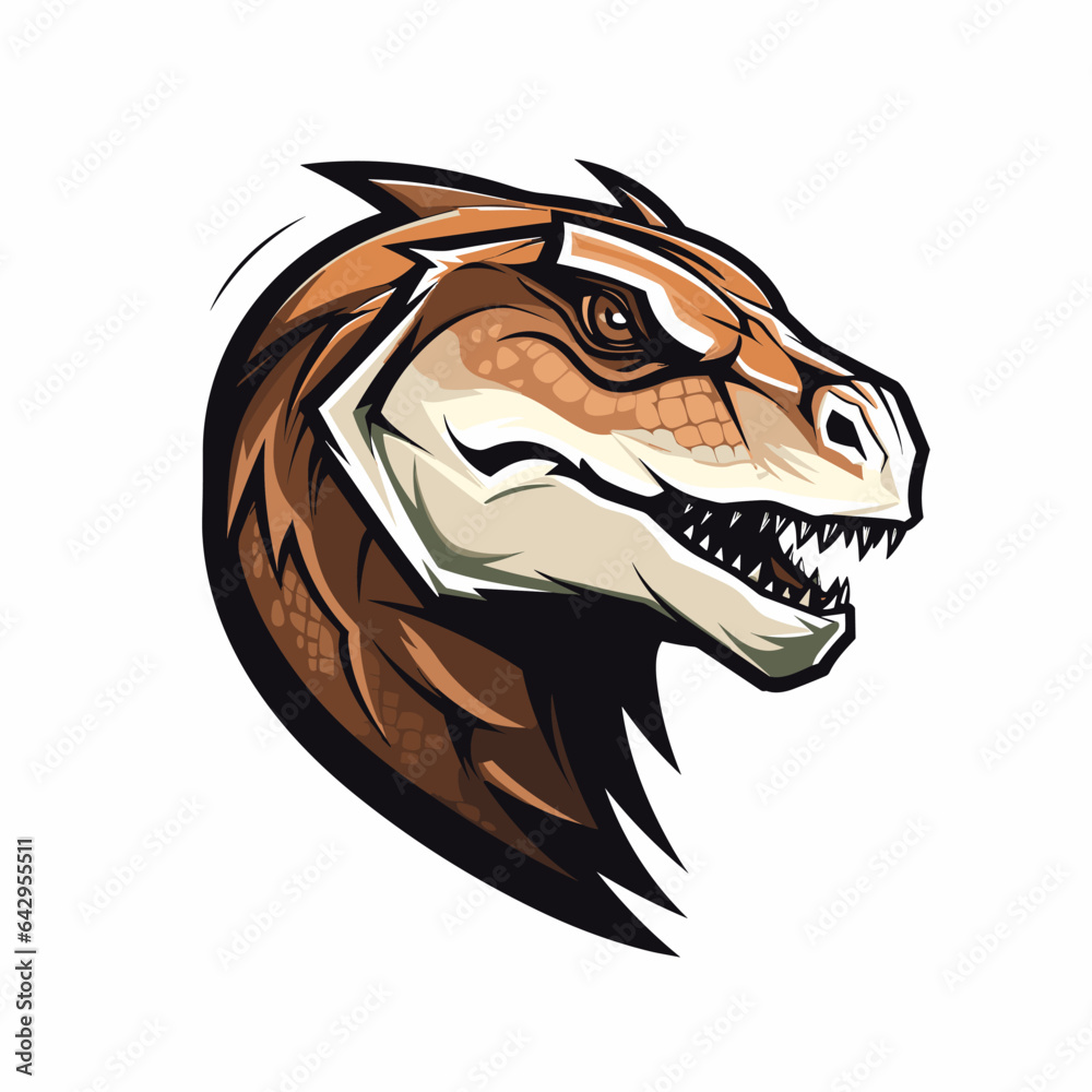 Esport vector logo komodo dragon on white background side view, komodo ...