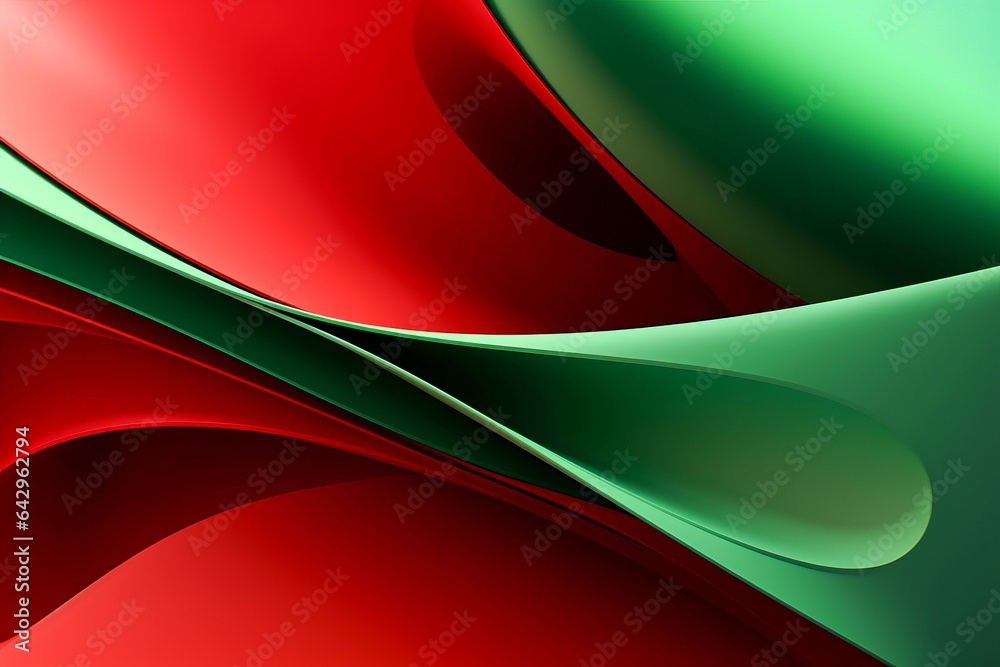 arrière-plan rouge et vert, courbes et lignes arrondis Stock ...