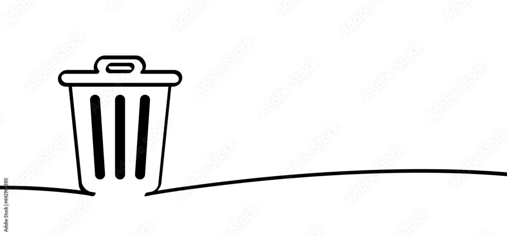 Drawing litter basket or litterbin. Clean up and trashcan, Waste bin ...