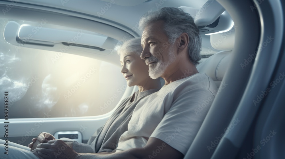 People ride in a self-driving car controlled by an artificial ...