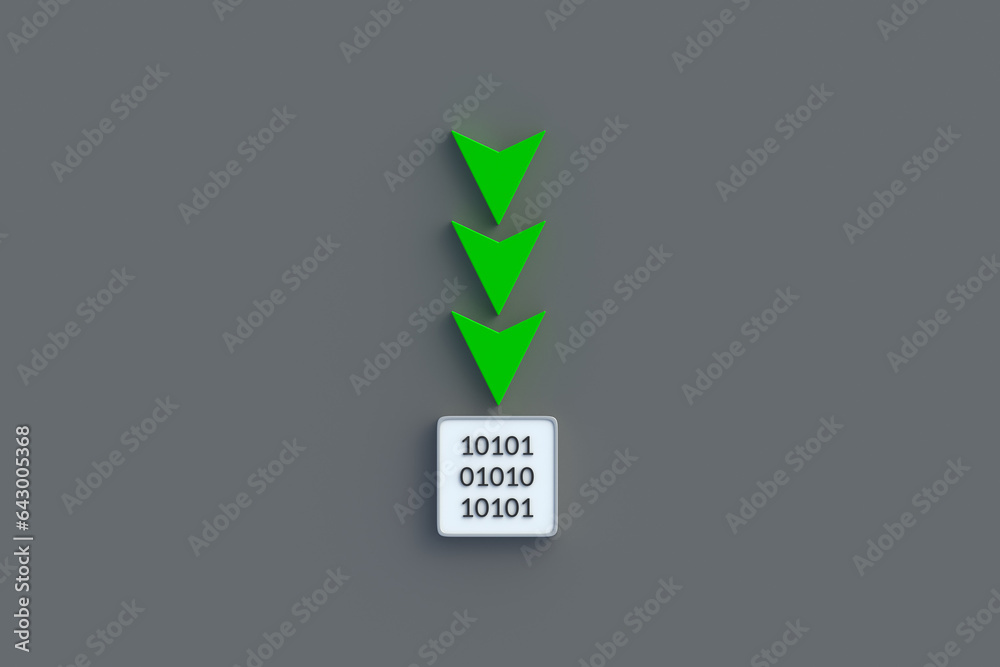 Data loading concept. Database upgrade. Uploading digital information ...