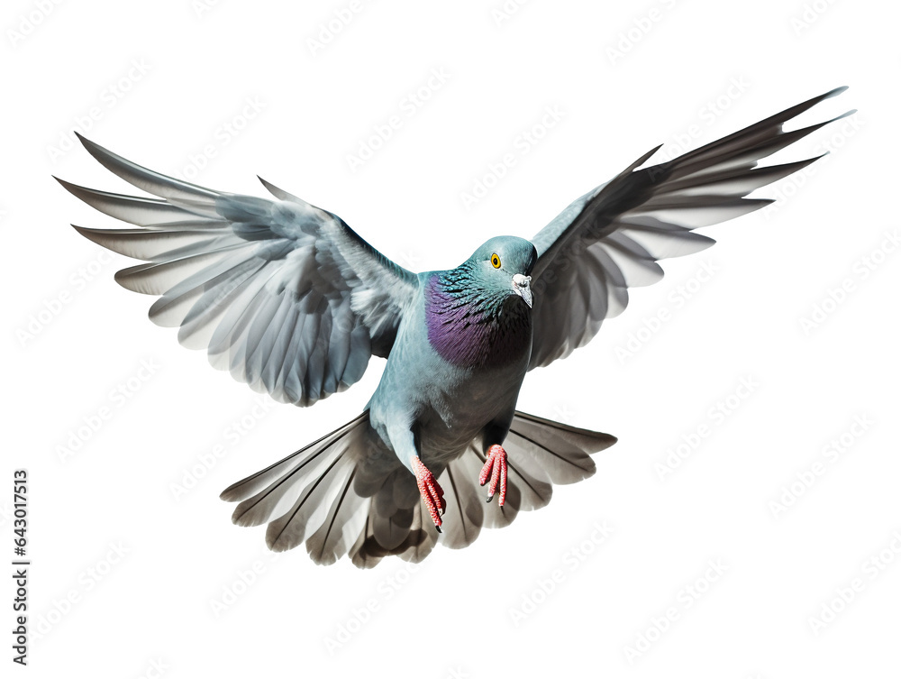 Flying pigeon isolated on transparent or white background, png Stock ...