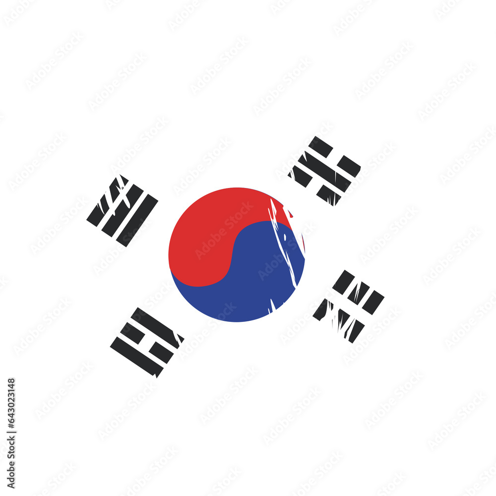 brush flag south korea transparent background, south korea brush ...