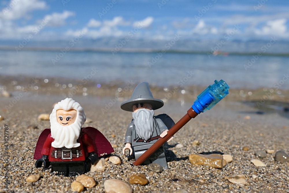 LEGO Lord Of The Rings figures of wizard Gandalf and dwarf Balin ...