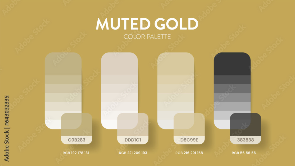 Color palette in Mute Gold colour theme collections. Color inspiration ...