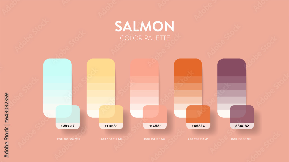 Color palette in Salmon colour theme collections. Color inspiration or ...