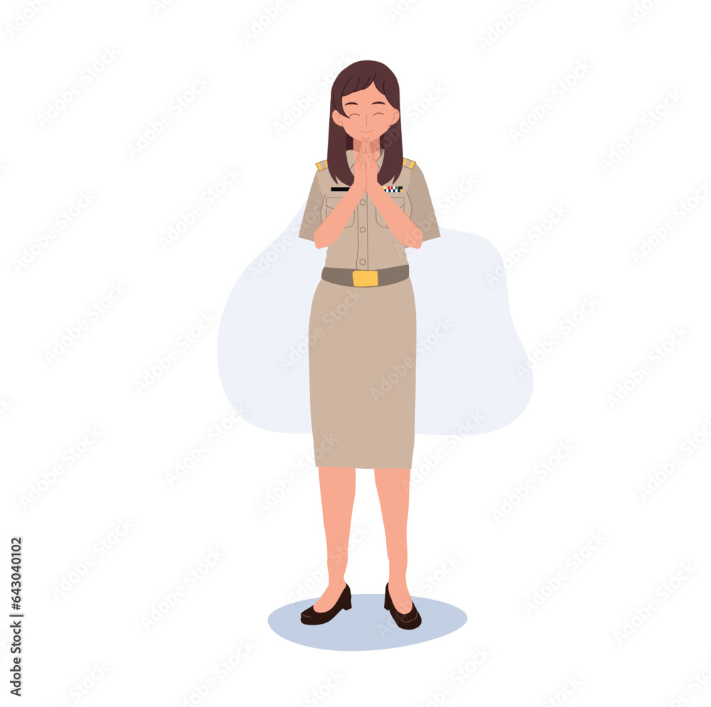 Asian Respect Sign concept. Traditional Thai Respect Gesture. Thai ...