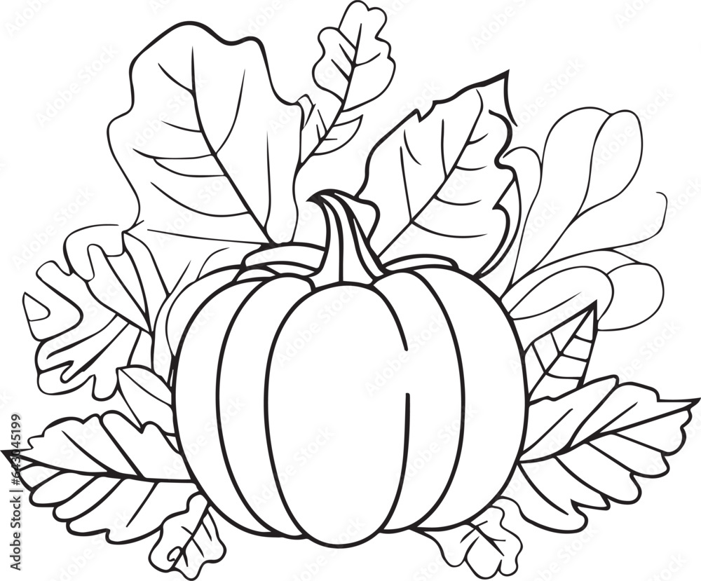 Autumn falling is beautiful vector art, a coloring book and page, leaf ...