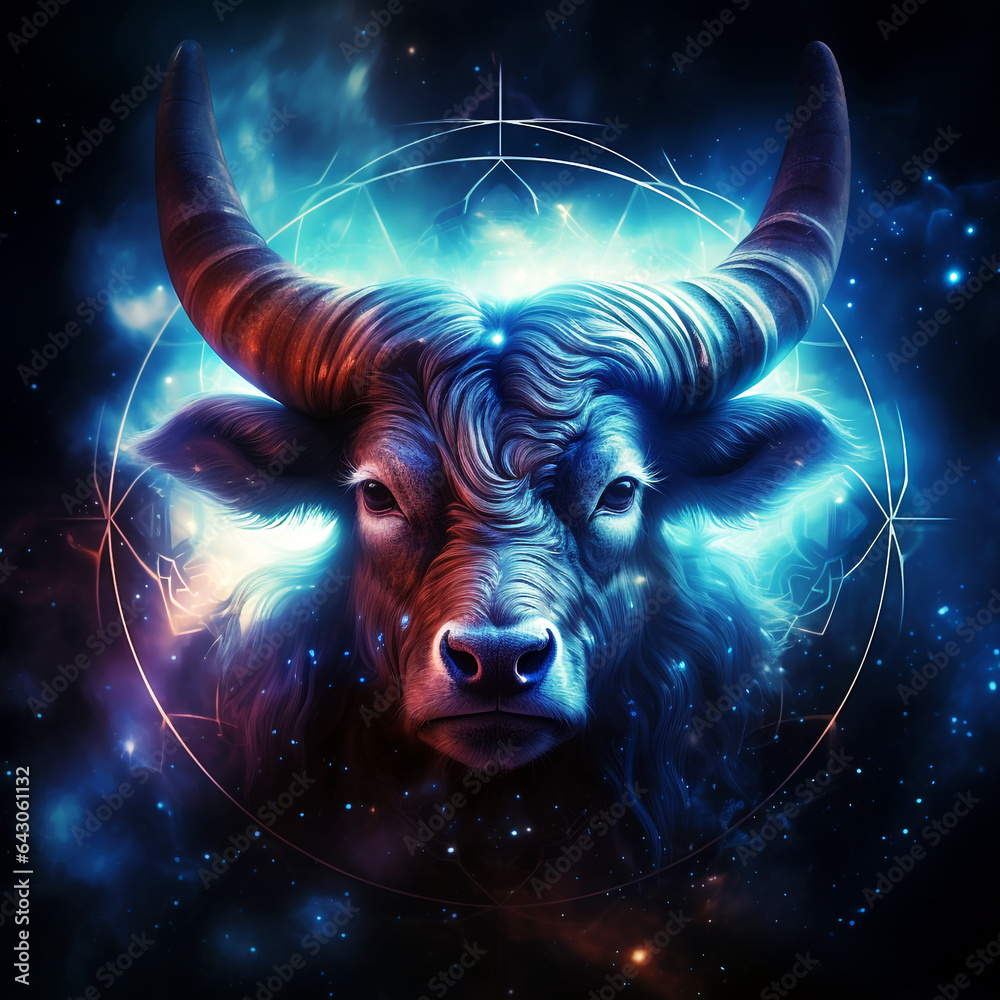 Taurus Zodiac Sign. Astrology Illustration. Mythical Art. Star signs in ...