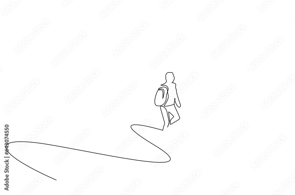 human person nature hiking backpack activity hike lifestyle line art ...