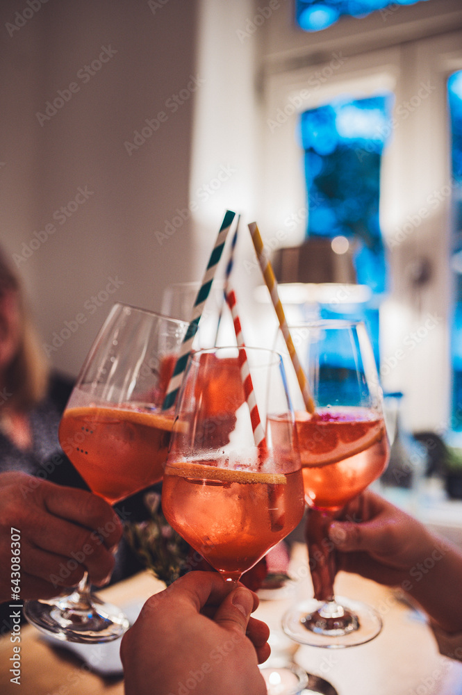 Toast mit Aperol Spritz Stock Photo | Adobe Stock