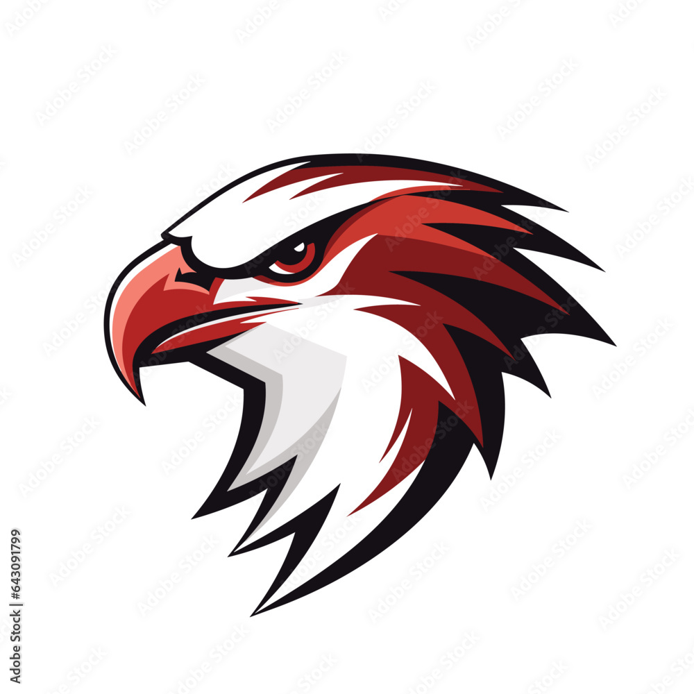 Esport vector logo falcon on white background side view, falcon icon ...
