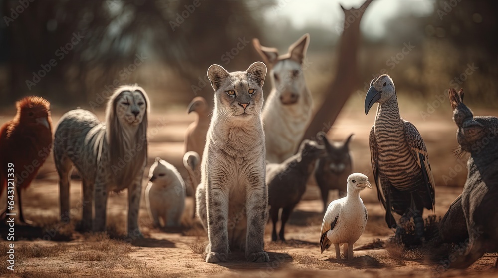 Illustration of various kinds of animals that live in the forest Stock ...