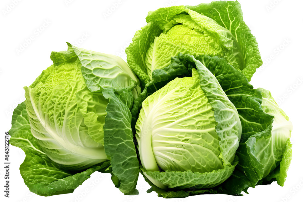 Fresh green cabbage isolated on transparent background with clipping ...