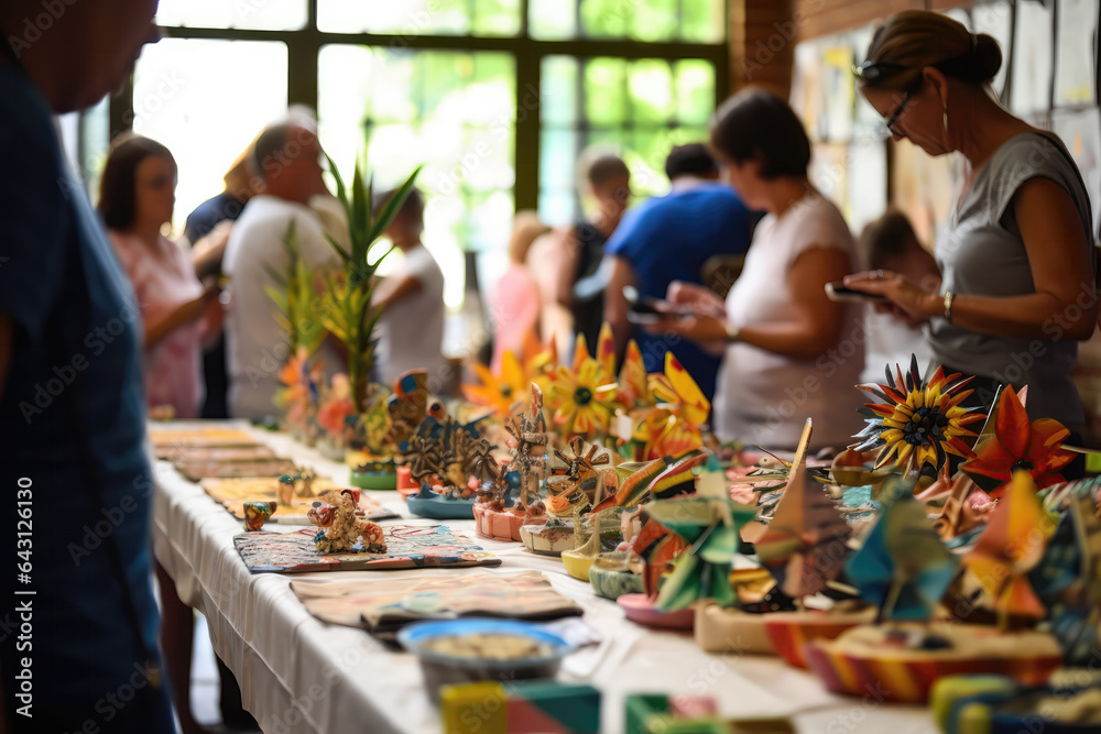 Community Event Showcasing Upcycled Art And Crafts. Сoncept Upcycling ...