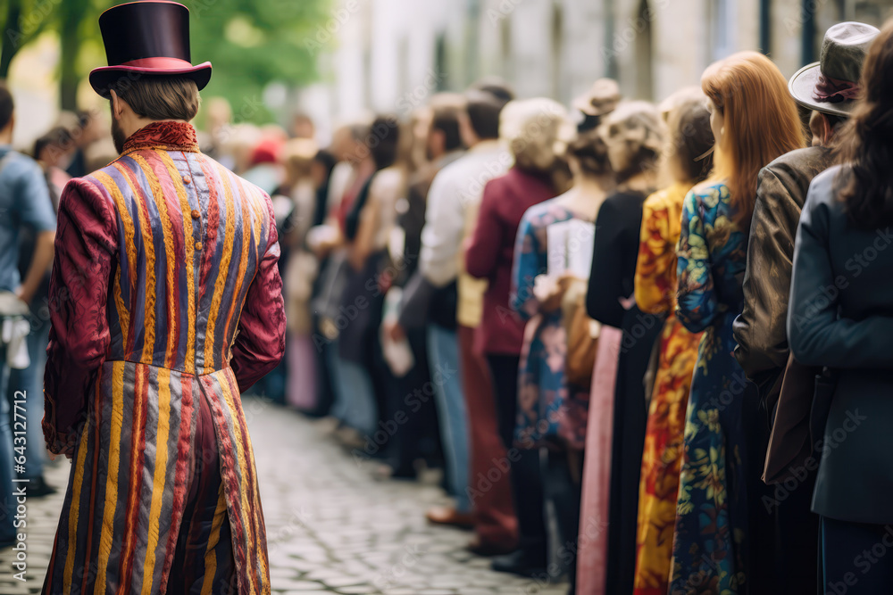 Queue Lot Of People In The Costume Contest. Сoncept , Costume Contest ...