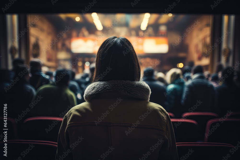 Queue Lot Of People In The Movie Theater. Сoncept Cinema Etiquette ...
