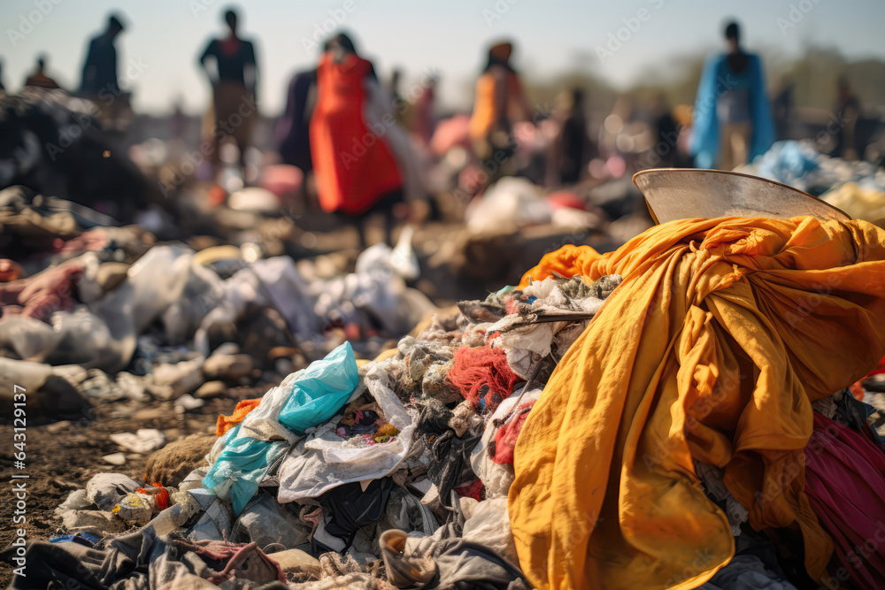Old Garments Mixed With Trash At Garbage Dump. Сoncept , Trashtofabric ...