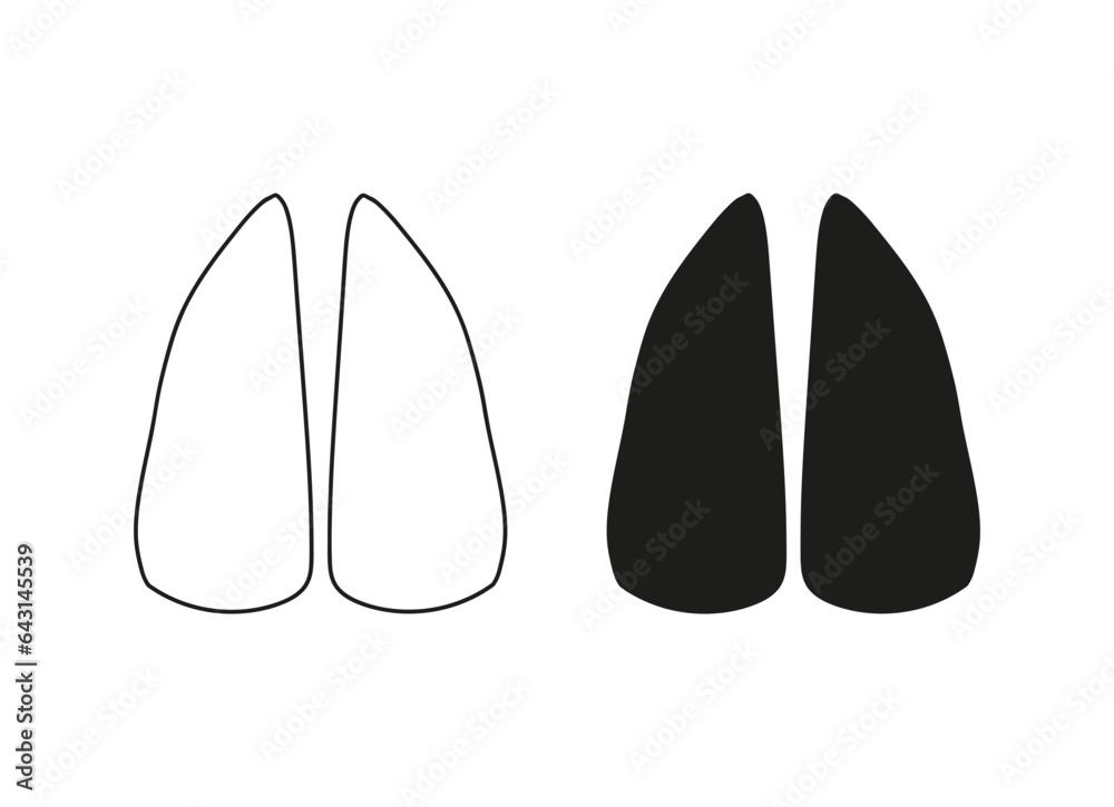 Wild horse hoof footprint. Silhouette and contour. Vector isolated on ...