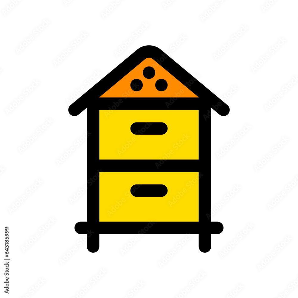 Editable bee box vector icon. Bee farming, apiary, behives. Part of a ...
