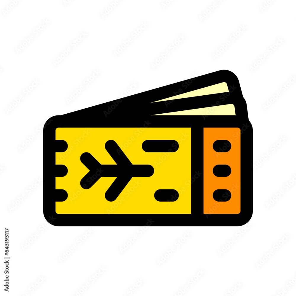 Editable plane ticket, boarding pass vector icon. Part of a big icon ...