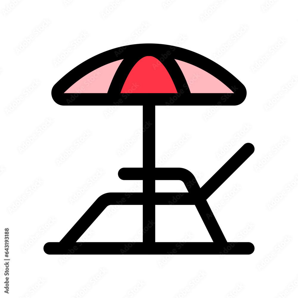 Editable sun lounger vector icon. Part of a big icon set family ...