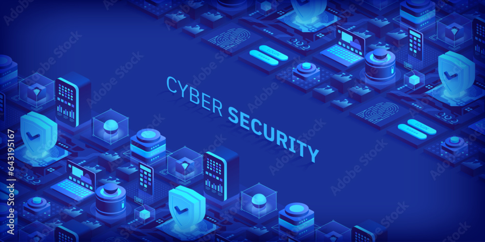 Cyber security concept. Antivirus, encryption, cloud data protection ...