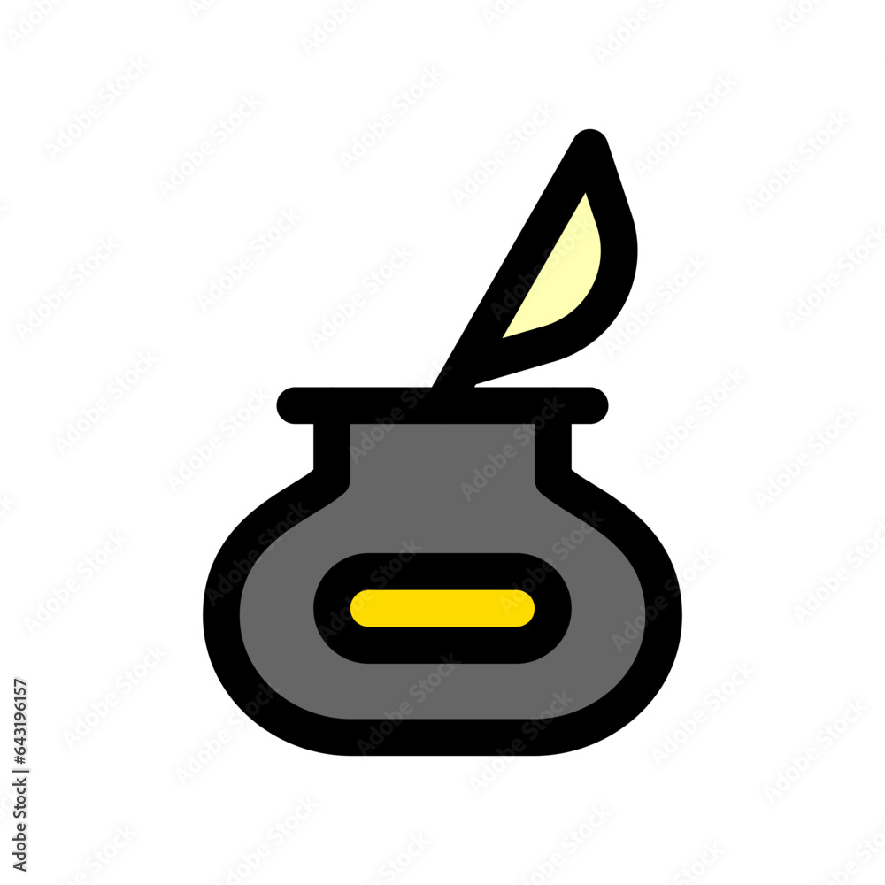 Editable quill, ink pot vector icon. Part of a big icon set family ...