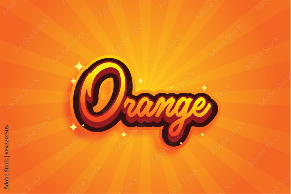 Editable orange Text effect cartoon playful theme style Stock Vector ...