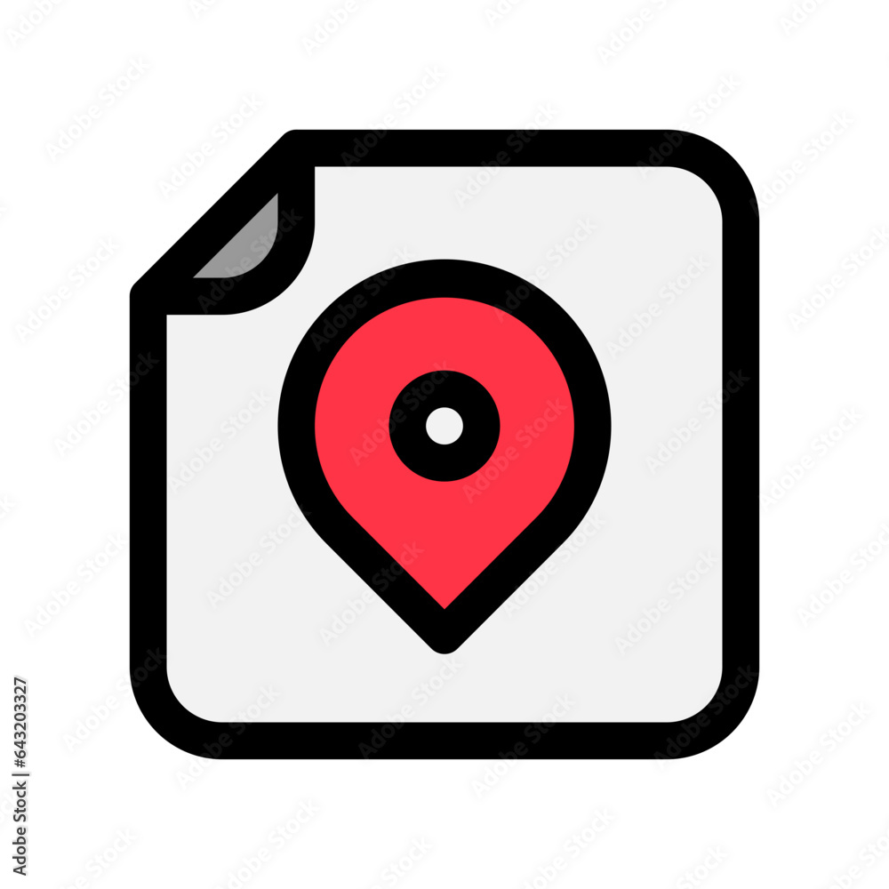 Editable vector location map file icon. Part of a big icon set family ...
