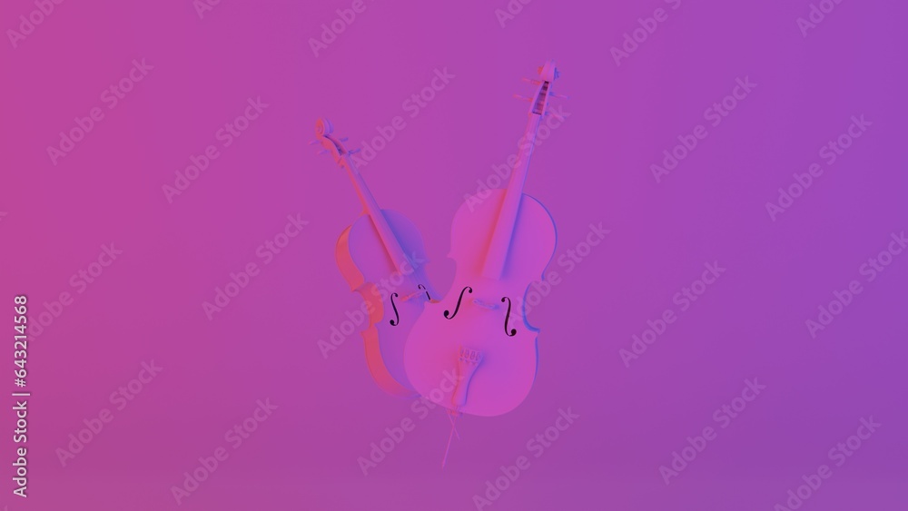 Violin 3d illustration. 3d rendered background image. Playing the ...